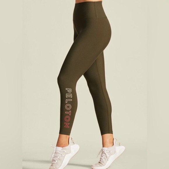 Peloton | Pants & Jumpsuits | Peloton Cadence Leggings Army Green Pink ...